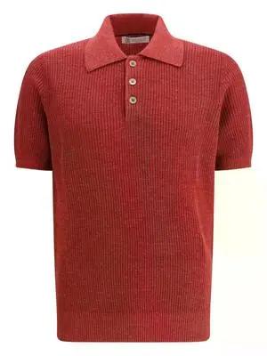 Brunello Cucinelli Short-sleeve Knitted Polo Shirt - Red