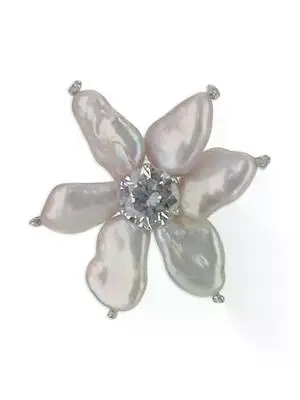 MELA Flower-motif Crystal And Pearl Earrings