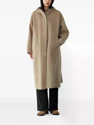 STUDIO TOMBOY Hooded Wool Coat - Neutrals
