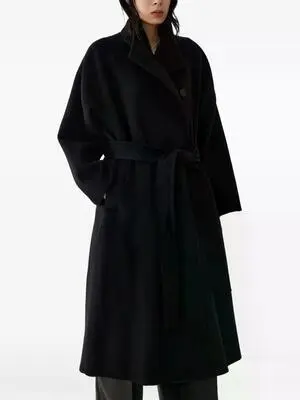 STUDIO TOMBOY High-neck Belted Coat - Black