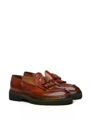 Eleventy Leather Tassel Loafers
