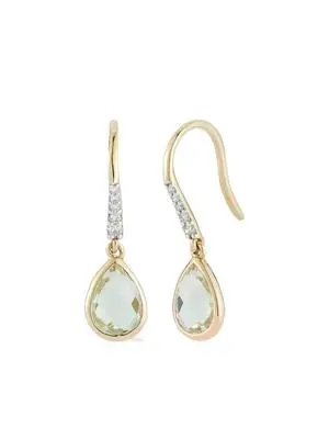 Mateo 14k Yellow Amethyst And Diamond Drop Earrings - Gold