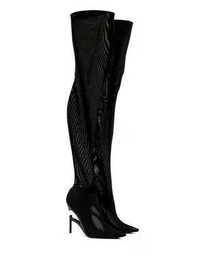 B1ARCHIVE 100mm Mesh-textured Over-the-knee Boots
