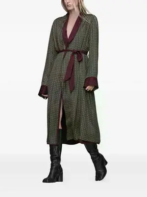 MAISON MARGIELA Reversible Striped Geometric Print Coat
