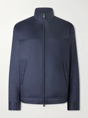 Canali Wind And Water-resistant Shell Jacket - Blue