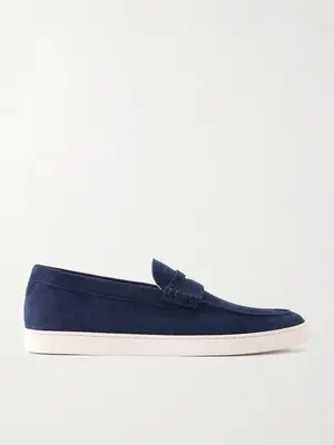 Brunello Cucinelli Suede Penny Loafers - Blue