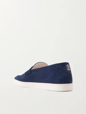 Brunello Cucinelli Suede Penny Loafers - Blue