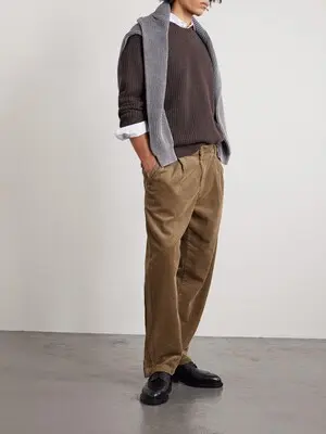 Folk Direction Ribbed Wool-blend Sweater - Brown