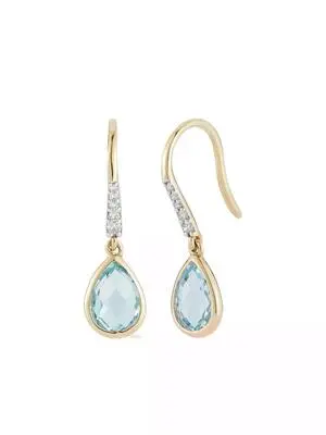 Mateo Diamond And Blue Topaz Earrings - Gold