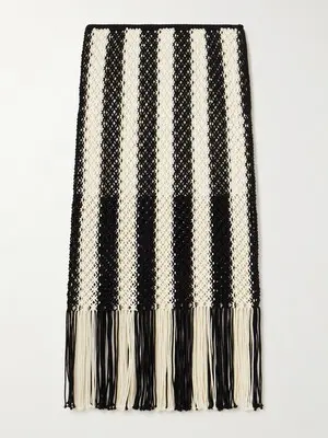 Zimmermann Wanderlust Striped Macramé Maxi Skirt