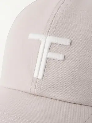 TOM FORD Leather-trimmed Logo-embroidered Baseball Cap - Neutrals