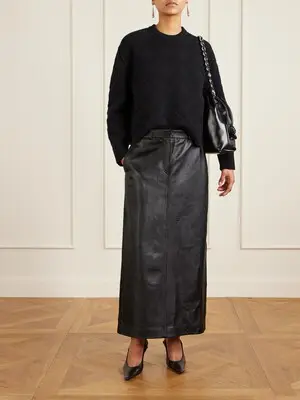 TOTEME Textured-leather Maxi Skirt