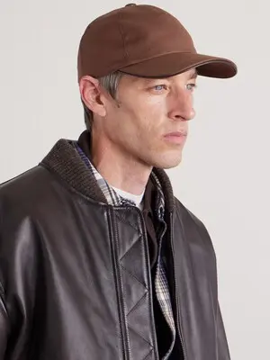 Canali Wool And Linen-blend Twill Baseball Cap - Brown