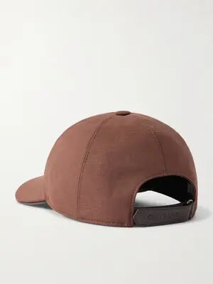 Canali Wool And Linen-blend Twill Baseball Cap - Brown