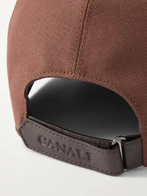 Canali Wool And Linen-blend Twill Baseball Cap - Brown