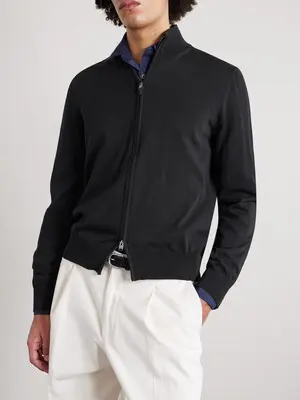 Canali Slim-fit Cotton Zip-up Sweater