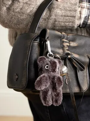 Acne Studios Leather-trimmed Shearling Keychain