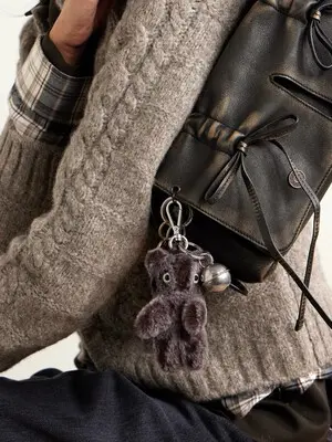 Acne Studios Leather-trimmed Shearling Keychain