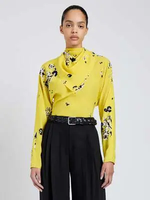 Proenza Schouler Ysabelle Printed Top - Yellow Multi
