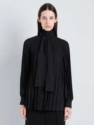 Proenza Schouler Soomin Technical Crepe Top - Black