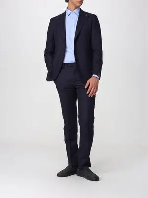 Tagliatore Single-breasted Two-button Suit In Pure Wool - Blue