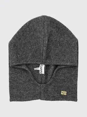 GANNI Logo Detail Balaclava - Grey
