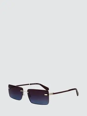 Calvin Klein Rimless Rectangular Sunglasses - Blue