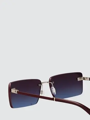 Calvin Klein Rectangular Rimless Sunglasses - Blue