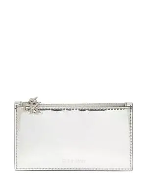 Calvin Klein Zip Monogram-logo Wallet - Silver