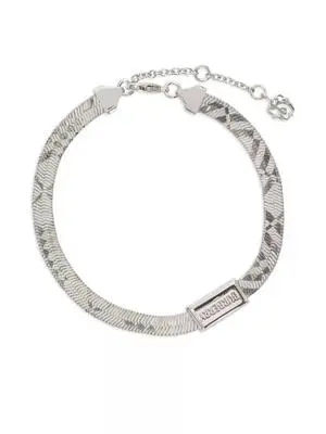 Burberry Engraved Check B Charm Bracelet - Silver