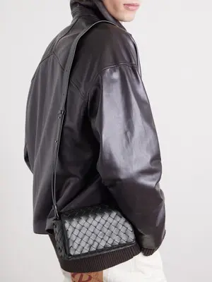 Bottega Veneta Intrecciato Leather Messenger Bag