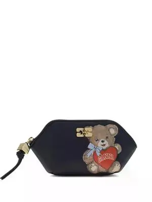 GANNI Bou Bear-print Coin Purse - Black