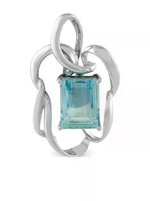 LB EXCLUSIVE Platinum Aquamarine Pendant - Silver