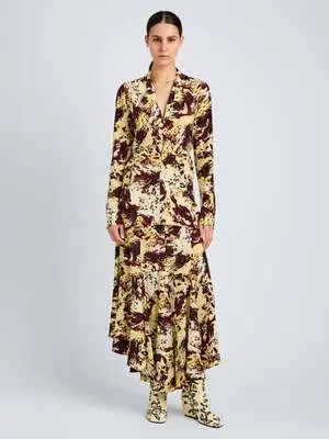 Proenza Schouler Printed Silk Viscose Adela Top - Rust Multi