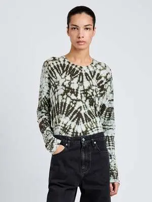 Proenza Schouler Tie-dye Tissue Jersey Top - Caper Multi