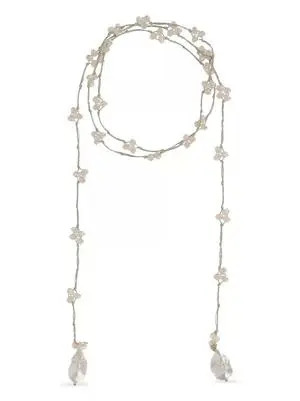 MELA Embellished Pearl Necklace - White