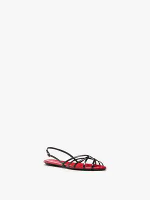 Proenza Schouler Uma Slingback Sandals - Black / Red Combo
