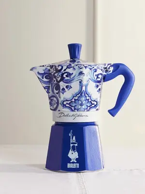 Dolce & Gabbana Bialetti Moka Express Large Printed Aluminum Coffee Maker - Blue