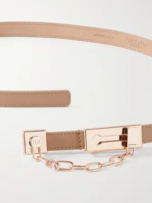 Gabriela Hearst Leather Belt With Chain Detail - Neutrals