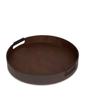 Etro Cotton-blend And Leather Arnica Round Tray - Red