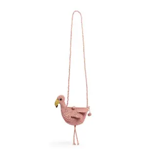 Bonpoint Raffia Flamingo Handbag