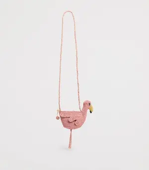 Bonpoint Raffia Flamingo Handbag
