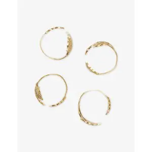 FERM LIVING Holly Leaf Set Of Four Napkin Rings 5.3cm - Brass