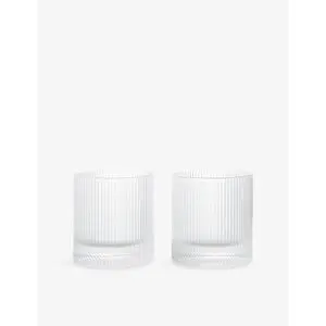 FERM LIVING Ripple Set Of Two Glass Tumbler Glasses 9cm - Clear