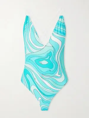 Emilio Pucci Printed One-piece Swimsuit - Blue
