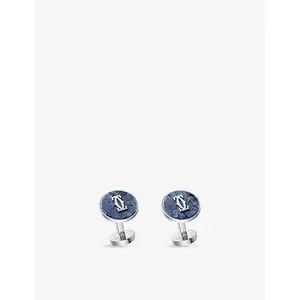 CARTIER Double C De Sterling-silver And Dumortierite Cufflinks - Silver And Blue