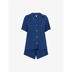 Eberjey Gisele Ribbed Stretch-woven Pyjama Set - Navy