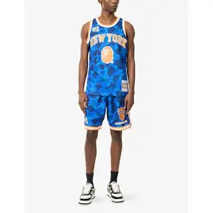A BATHING APE Nba Knicks Camouflage-print Mesh Jersey