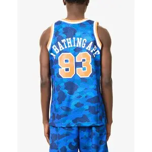 A BATHING APE Nba Knicks Camouflage-print Mesh Jersey