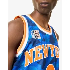 A BATHING APE Nba Knicks Camouflage-print Mesh Jersey